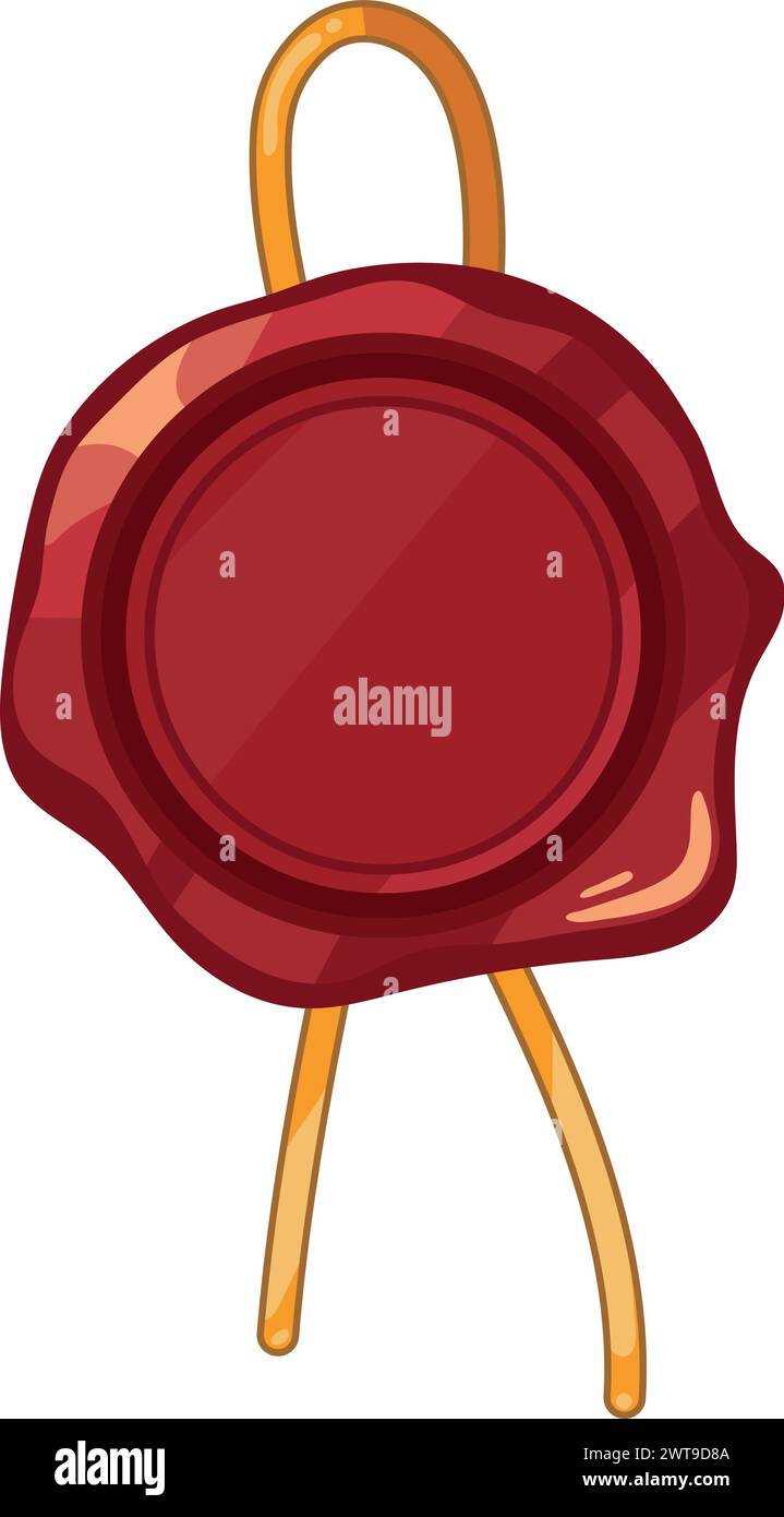 Wax seal. Cartoon rubber stamp with vintage rope Stock Vector Image ...