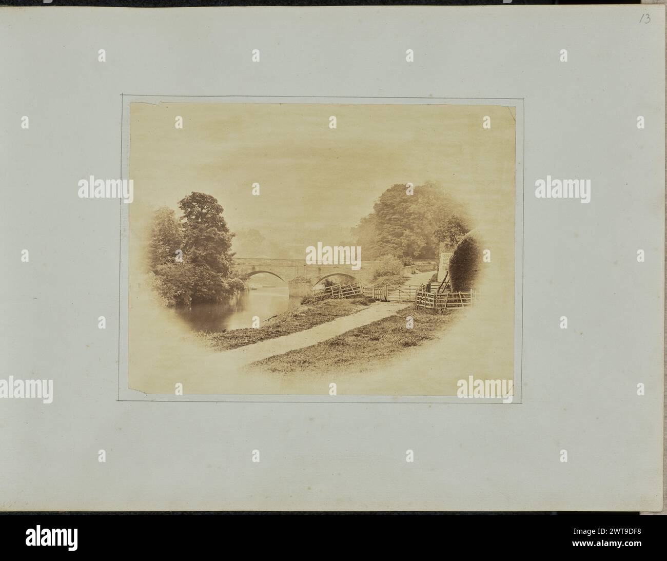 Landscape with bridge and river. Unknown, photographer about 1860–1865 ...