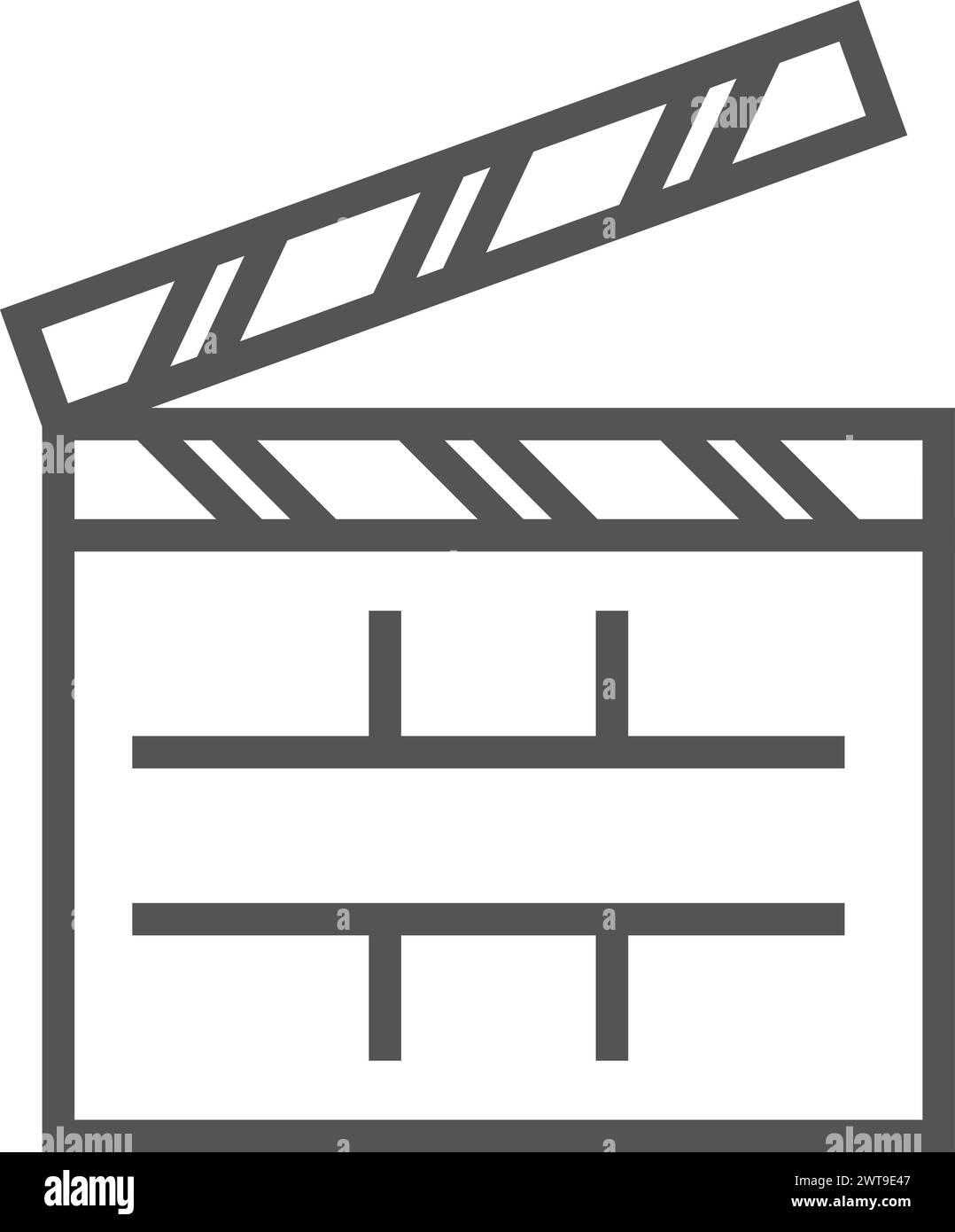 Cinema clapper linear icon. Movie production symbol Stock Vector Image ...
