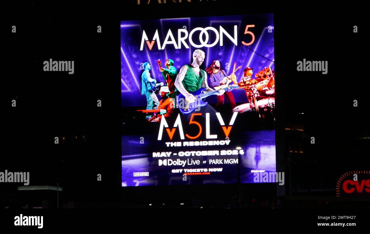 Las Vegas, Nevada, USA 7th March 2024 Maroon 5 Adam Levine Concerts ...