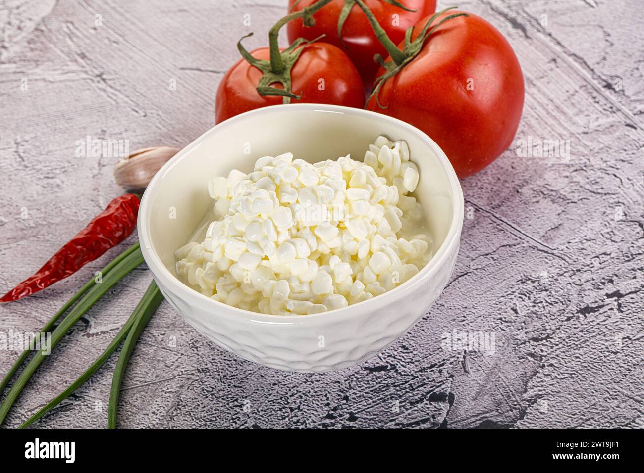 Dairy Cottage cheese Curd in the bowl Stock Photo - Alamy