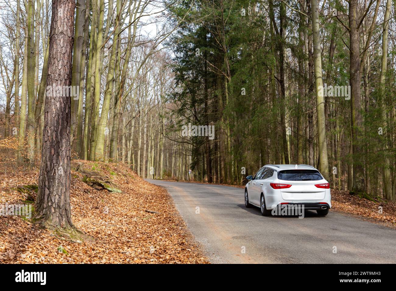 Car drives along highway mountain hi-res stock photography and images ...
