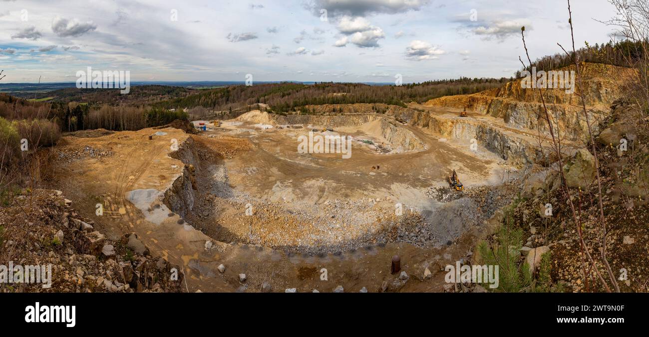 Mining machines. Stone quarry extraction Stock Photo - Alamy