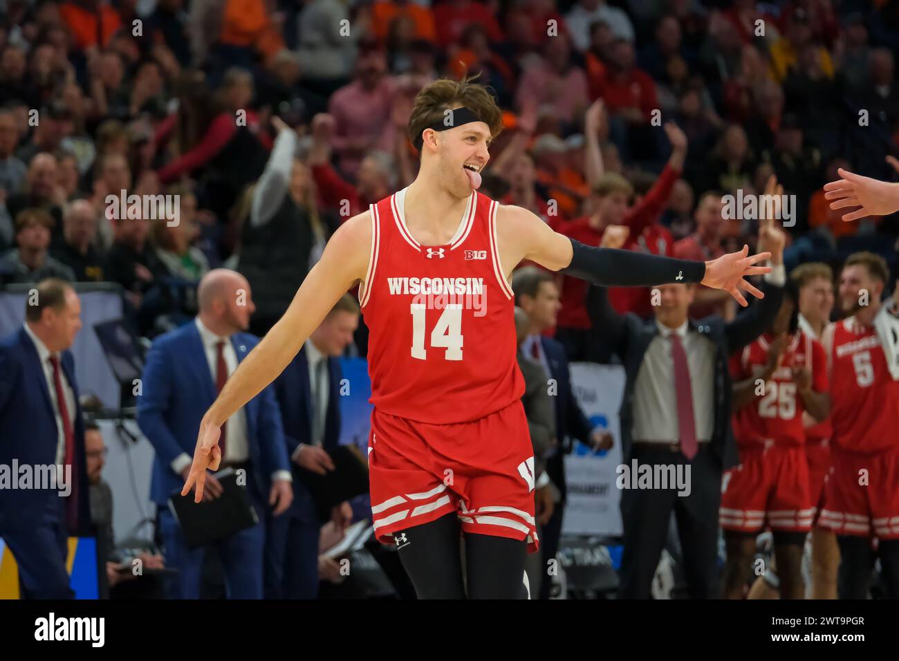 Minneapolis, Minnesota, USA. 16th Mar, 2024. Wisconsin Badgers forward ...