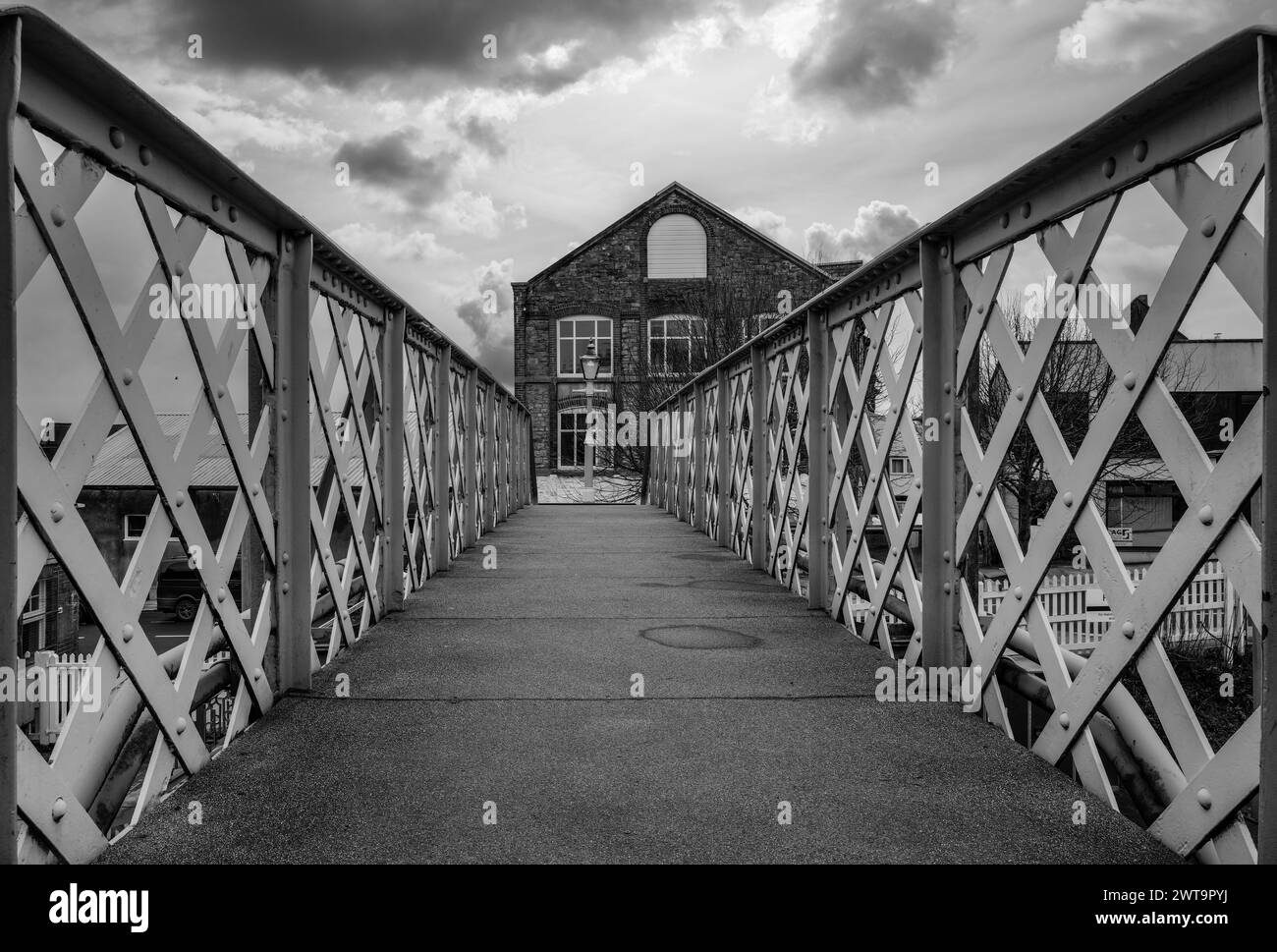 Platform footbridge Black and White Stock Photos & Images - Alamy