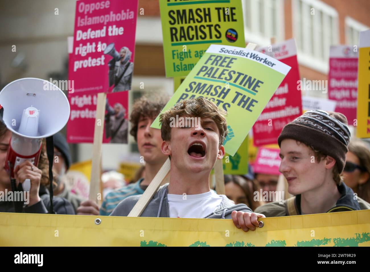 London, UK. 16th Mar, 2024. Protester outside Home Office in ...