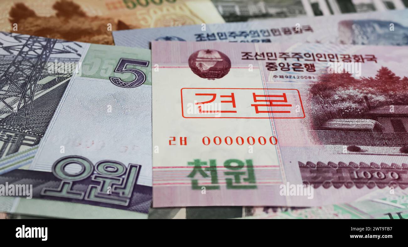 North korean banknotes hi-res stock photography and images - Alamy