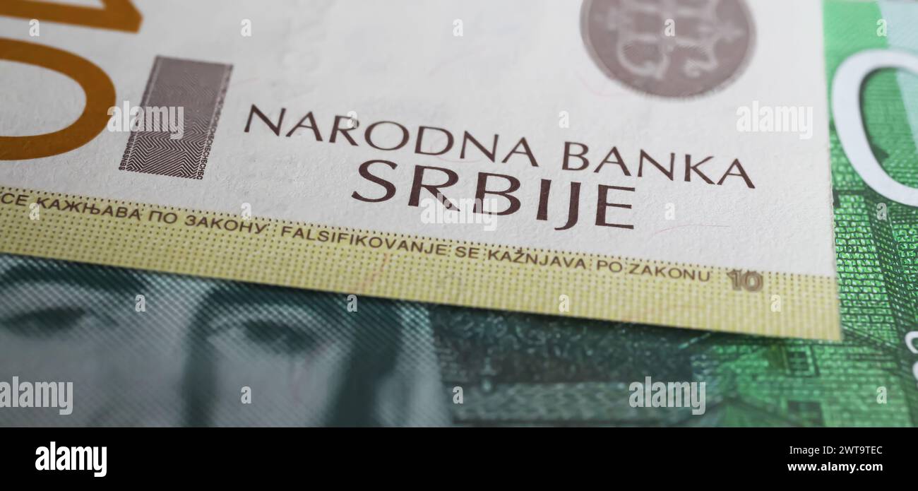 Closeup of old currency banknote with lettering of Ational bank of ...