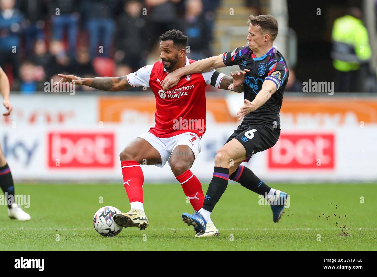 Rotherham, UK. 16th Mar, 2024. Rotherham United midfielder Cafu (7 ...