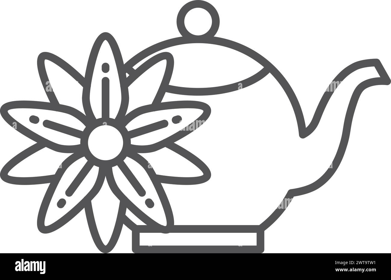 Herbal tea linear icon. Natural healthy drink Stock Vector Image & Art ...