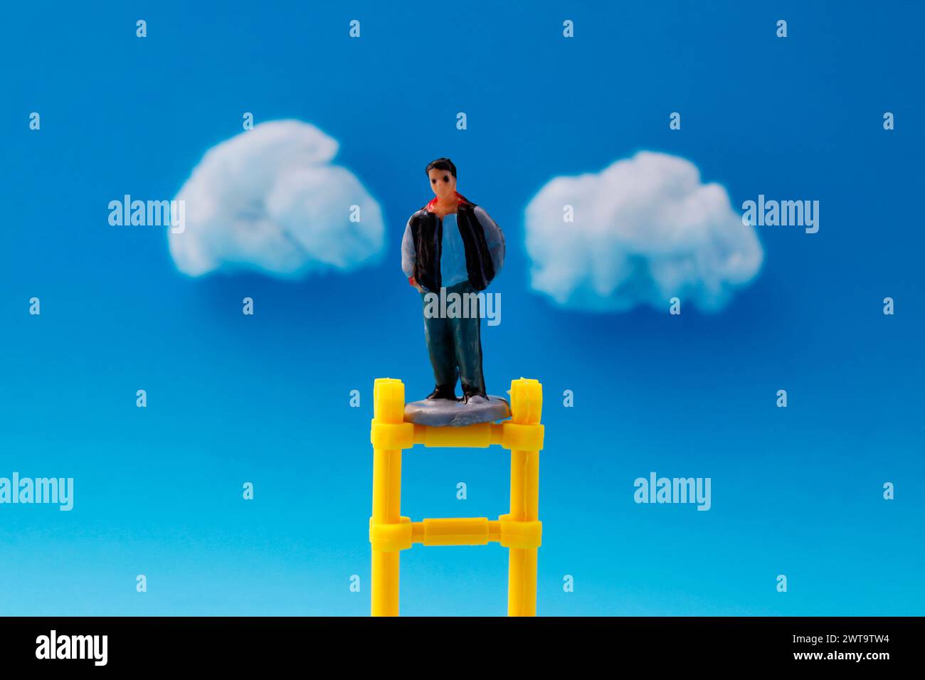 Man stairs clouds success hi-res stock photography and images - Alamy