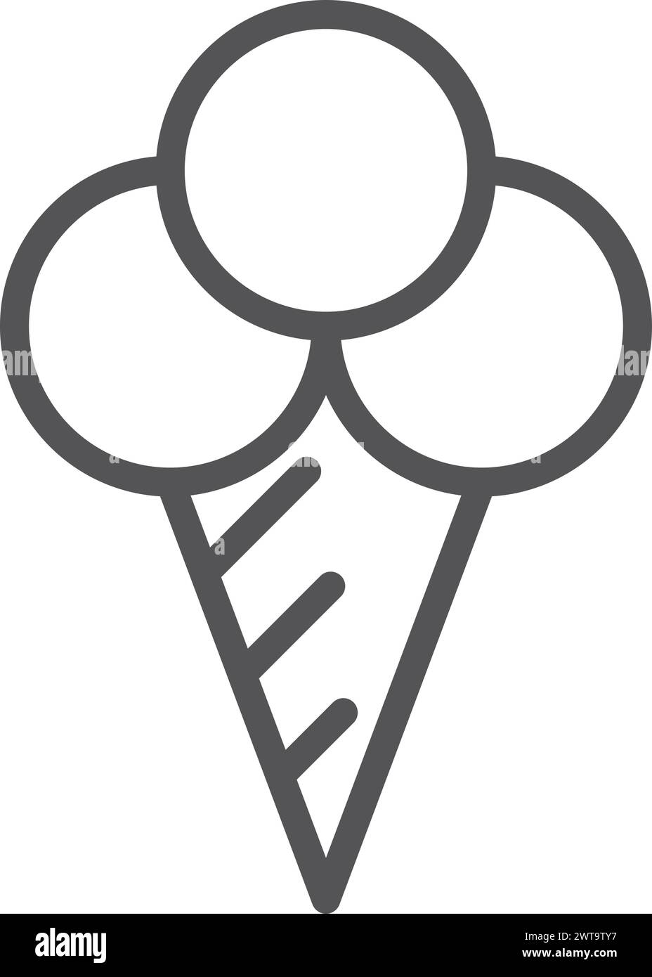 Ice cream cone linear icon. Sweet waffle Stock Vector Image & Art - Alamy