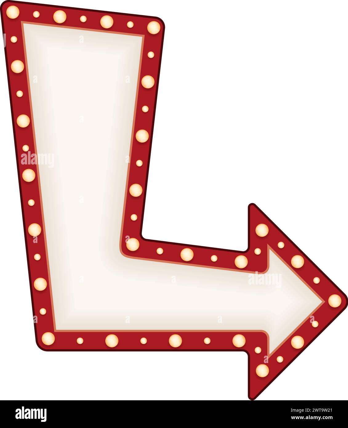 Retro lightbulb arrow sign. Retro theatre ad board Stock Vector Image ...