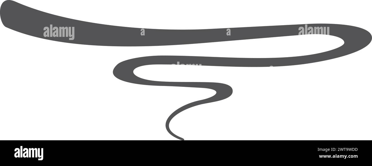 Black swoosh. Calligraphy letter tail. Decorative underline Stock ...