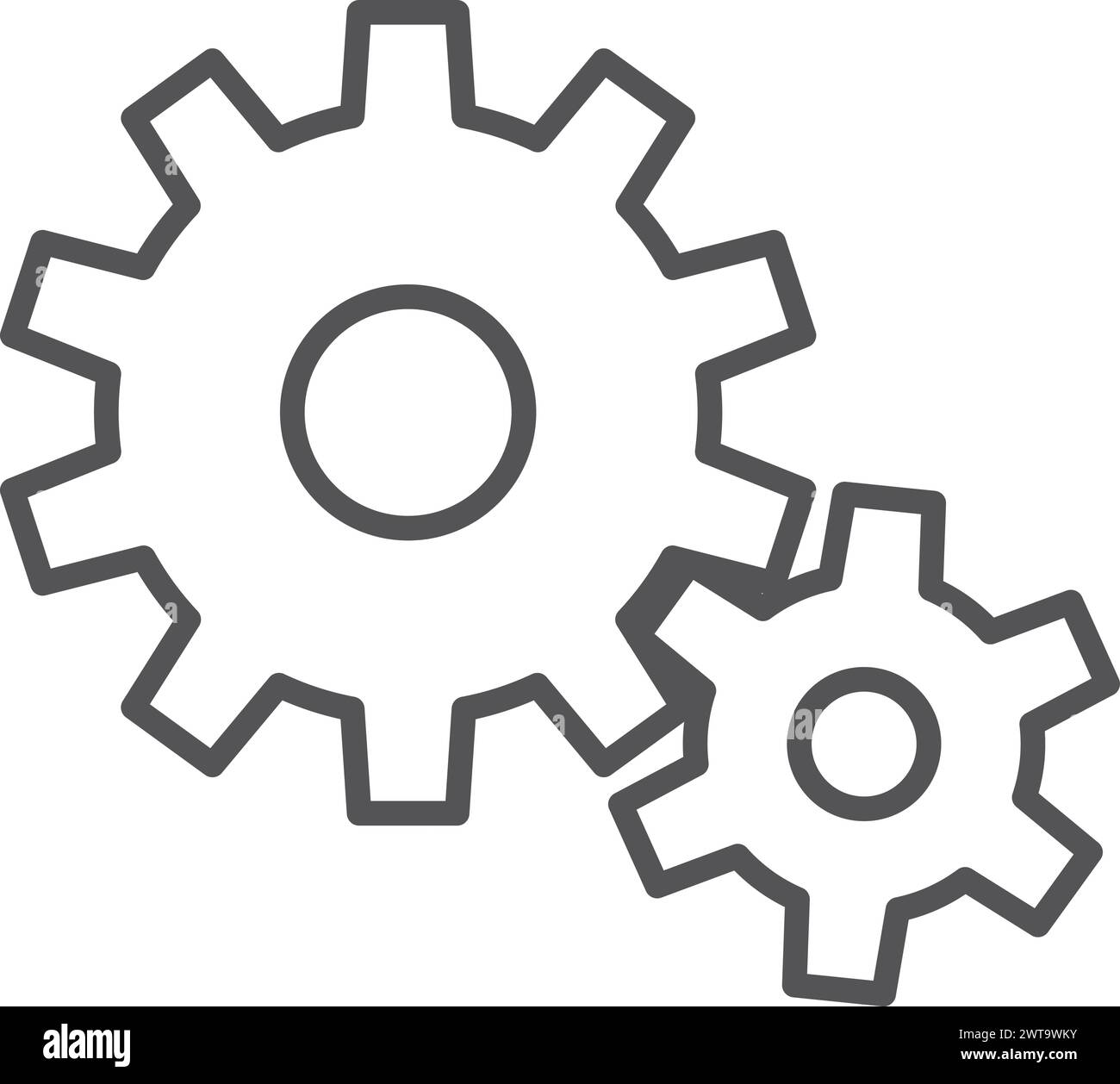 Gears line icon. Proccess symbol. System sign Stock Vector Image & Art - Alamy