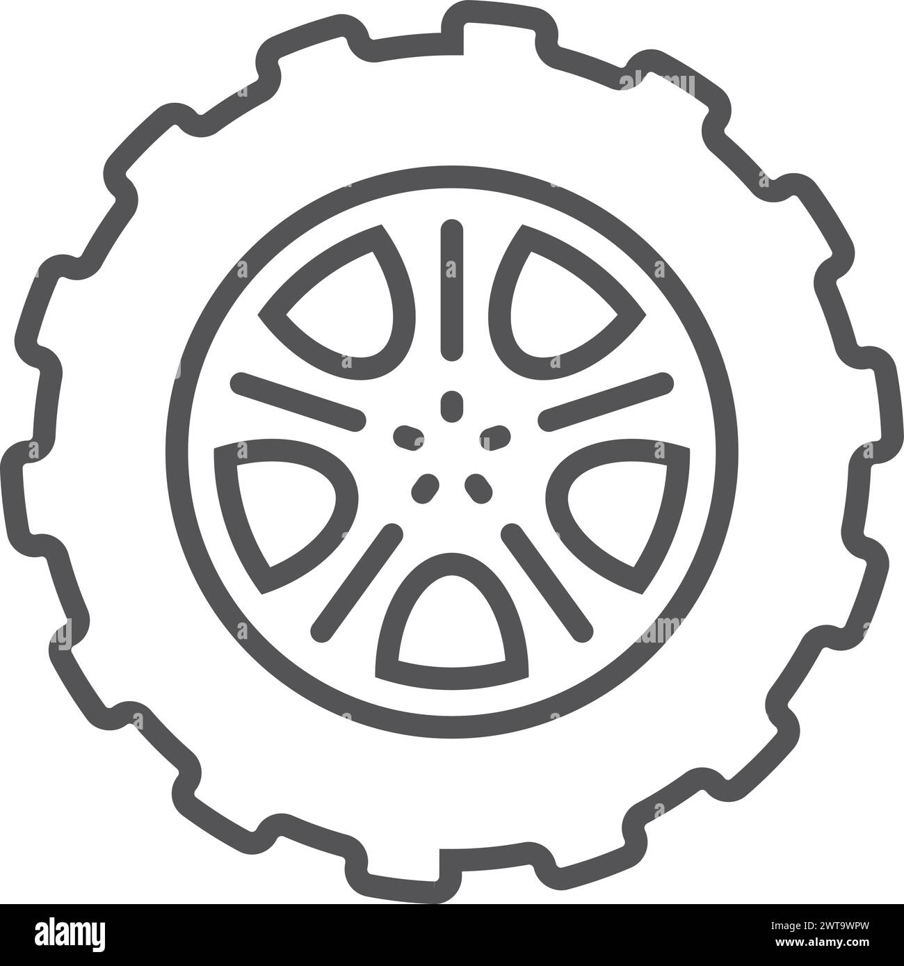 Car wheel icon. Auto tire linear symbol Stock Vector Image & Art - Alamy