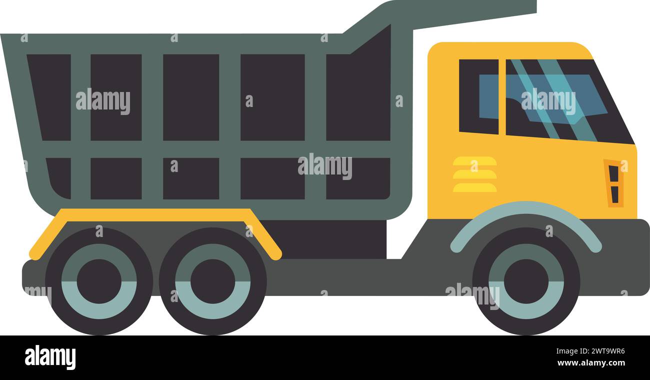 Dumper truck yellow machine icon. Industrial transport Stock Vector Image & Art - Alamy