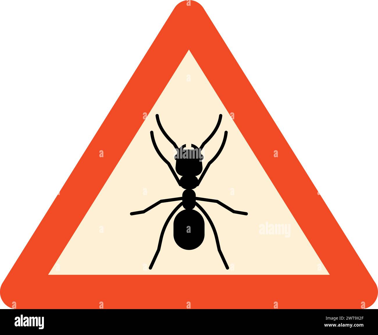 No pest sign. Ant in red triangle. Insect forbidden symbol Stock Vector ...
