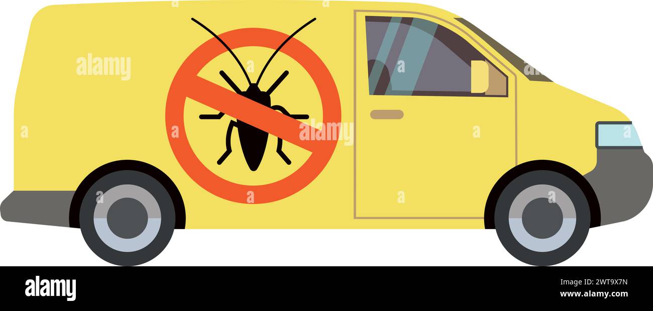 Pest control service van. Professional disinfection transport Stock ...