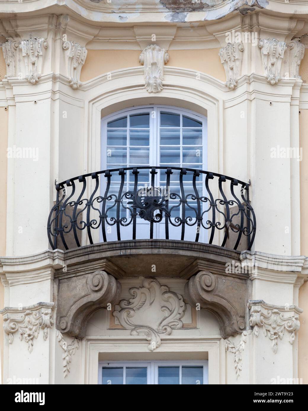 Ornate baroque window of an old building, architecture detail Stock ...