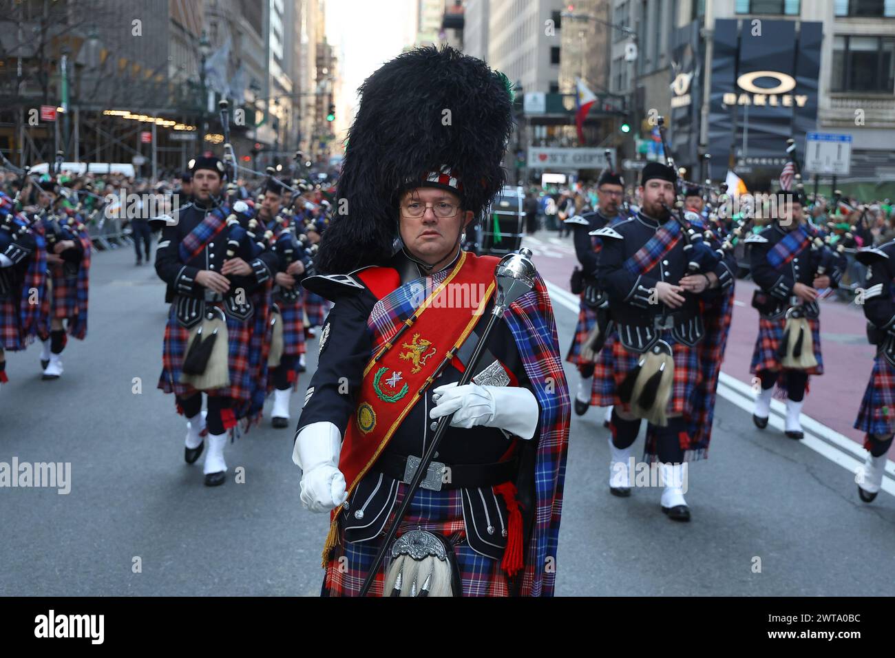 Wantagh American Legion Pipe Band march in the St. Patrick's Day Parade ...