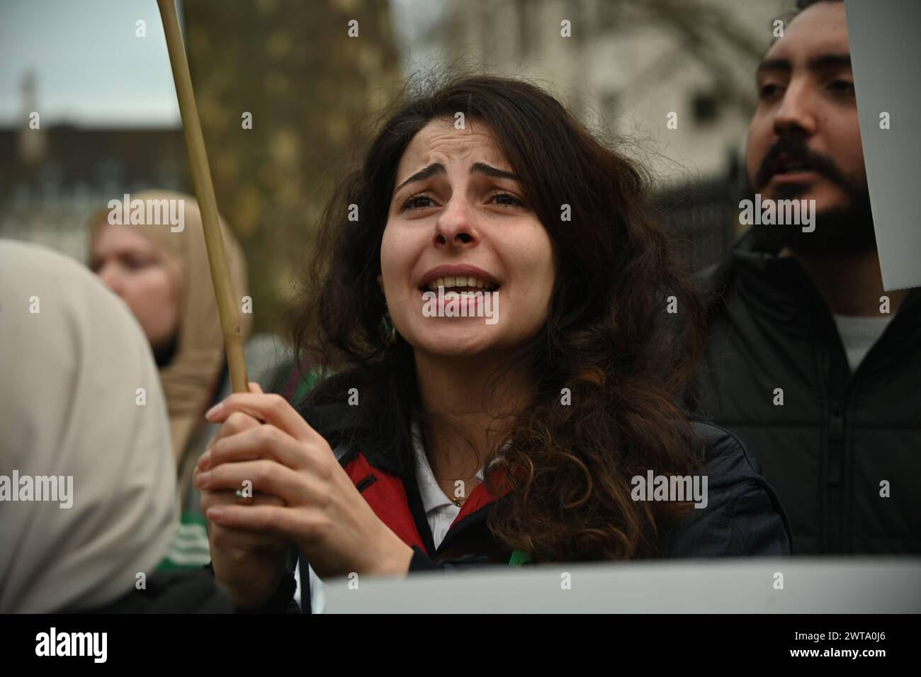 Downing Street, London, UK. 16th Mar, 2024. A small group from the ...
