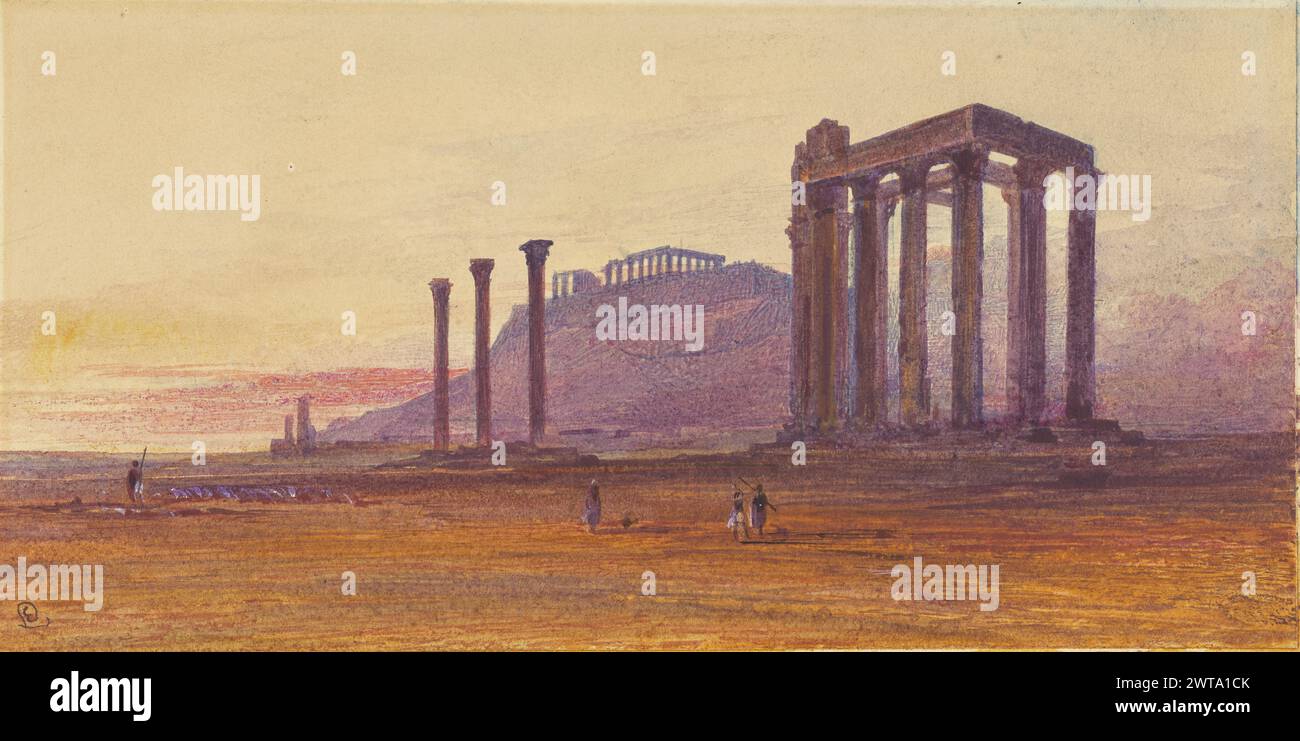 The Temple of Olympian Zeus, Greece. Edward Lear (English, 1812 - 1888 ...