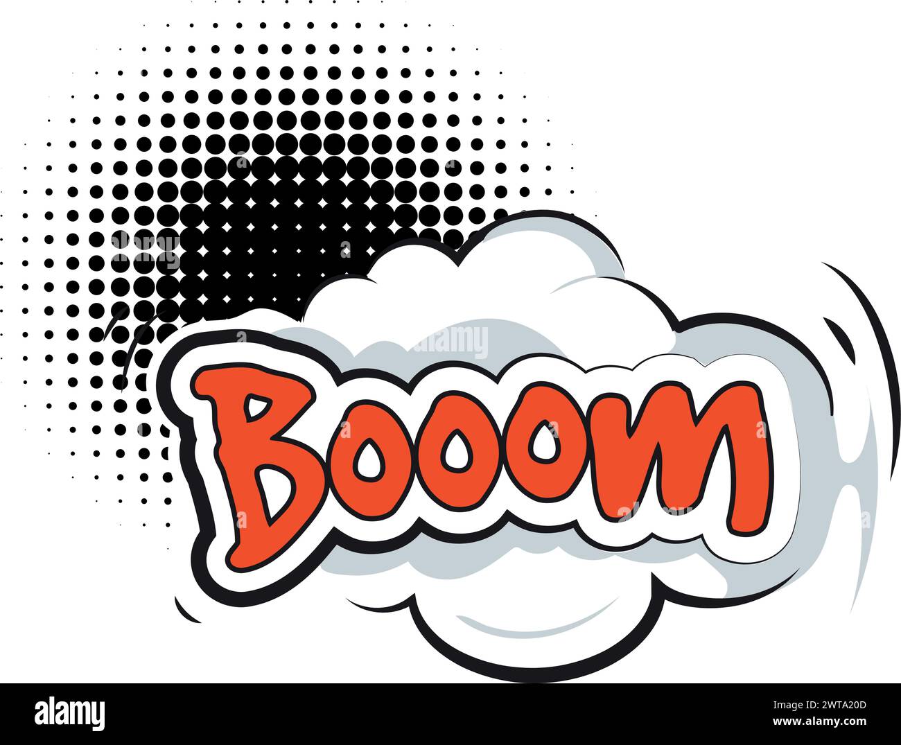 Boom cloud in retro comic style. Halftone gradient balloon Stock Vector ...