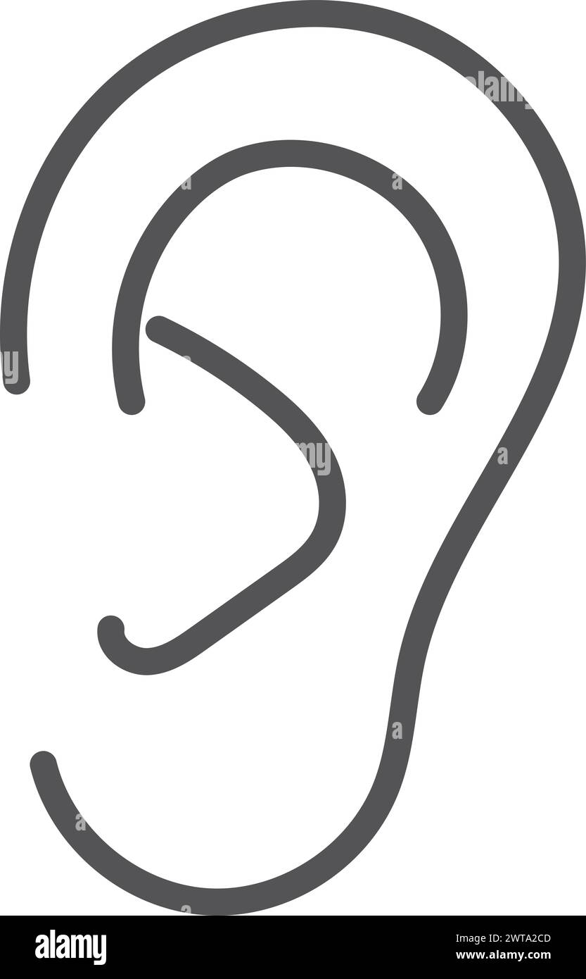 Ear line icon. Human sense organ. Listen symbol Stock Vector Image ...