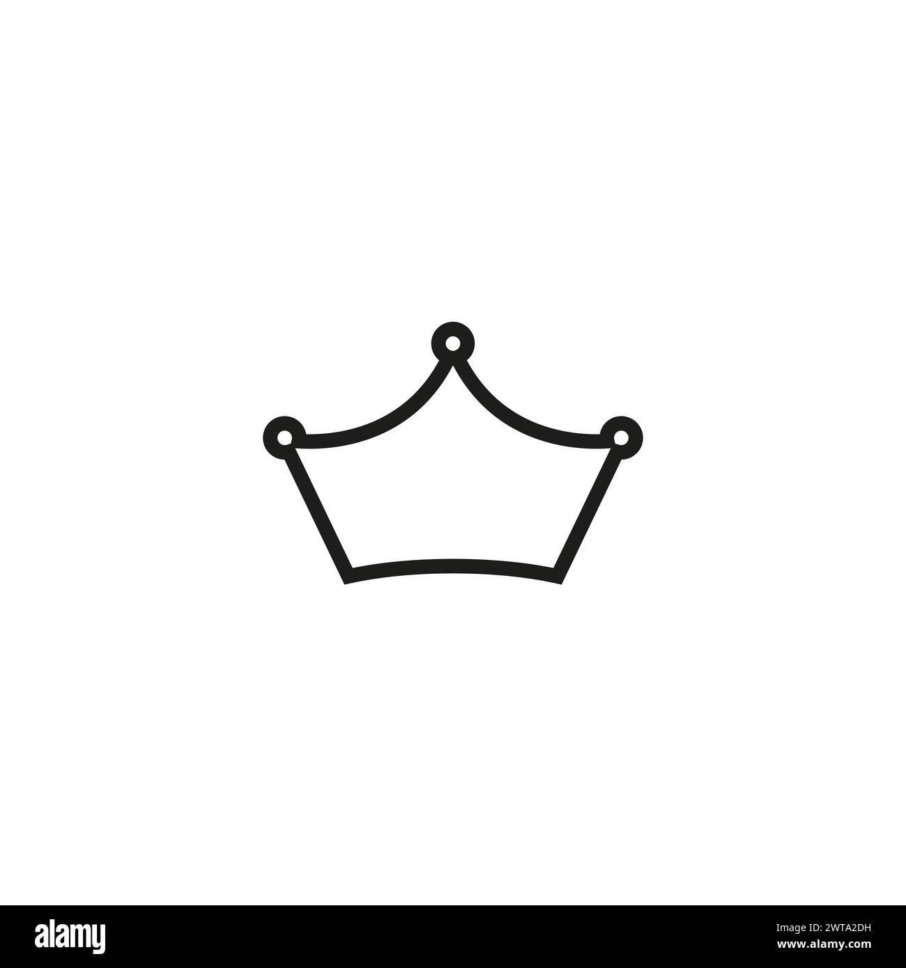 Crown line icon, outline vector sign, linear style pictogram isolated ...