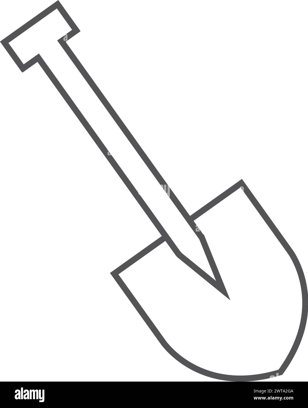 Shovel line icon. Digging ground tool symbol Stock Vector Image & Art ...