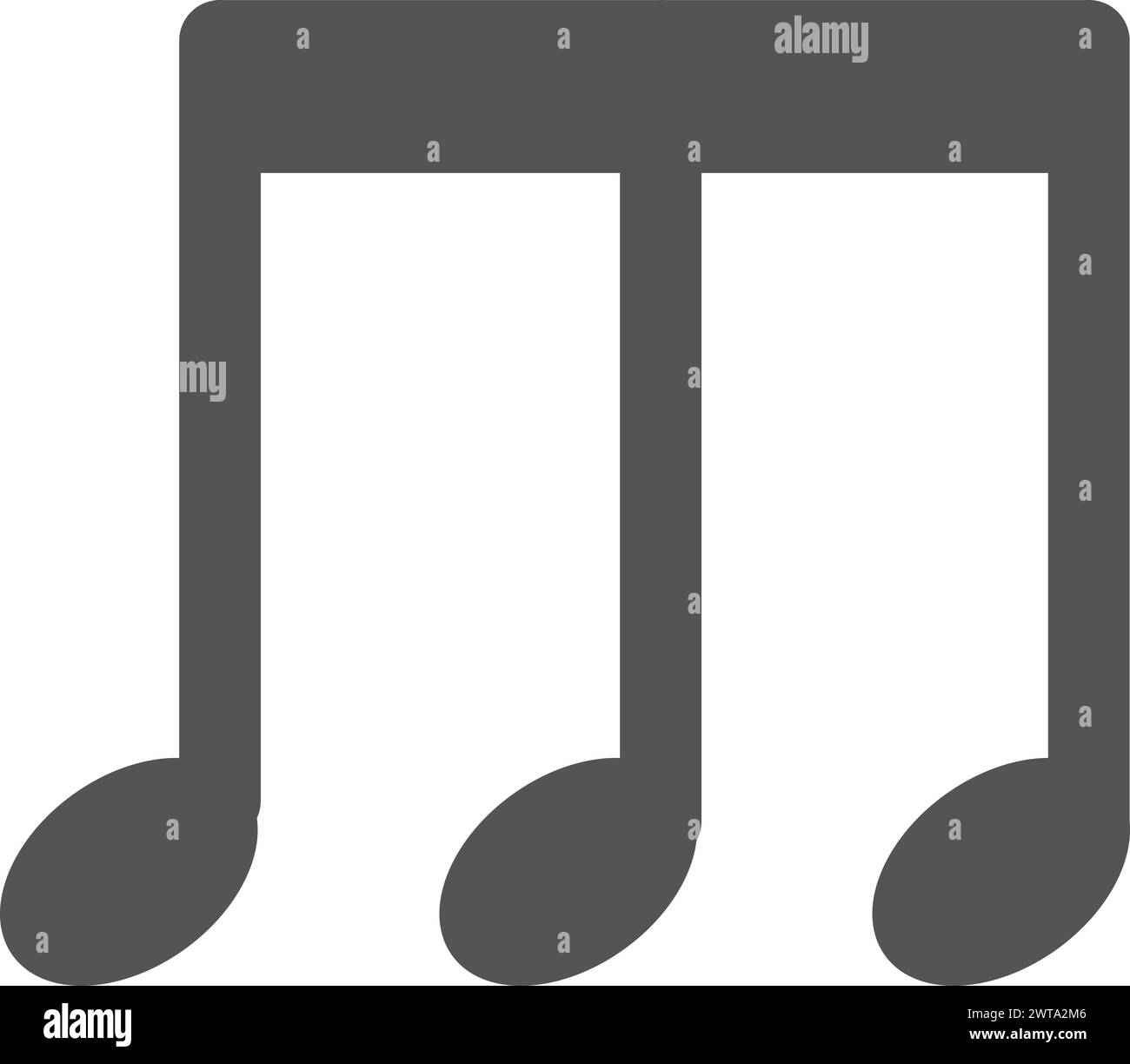 Quarter notes symbol. Triple music tone sign Stock Vector Image & Art ...