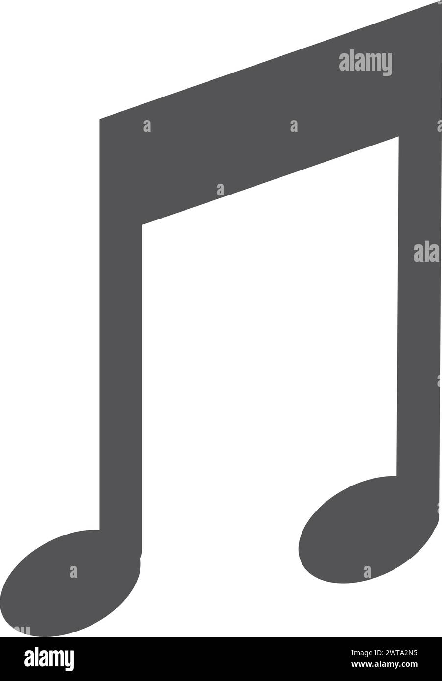 Quaver black symbol. Music note sound sign Stock Vector Image & Art - Alamy