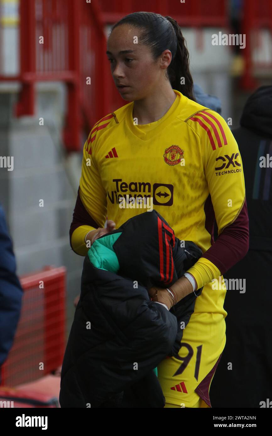 Phallon Tullis-Joyce goalkeeper Man Utd Women Brighton Hove Albion v ...