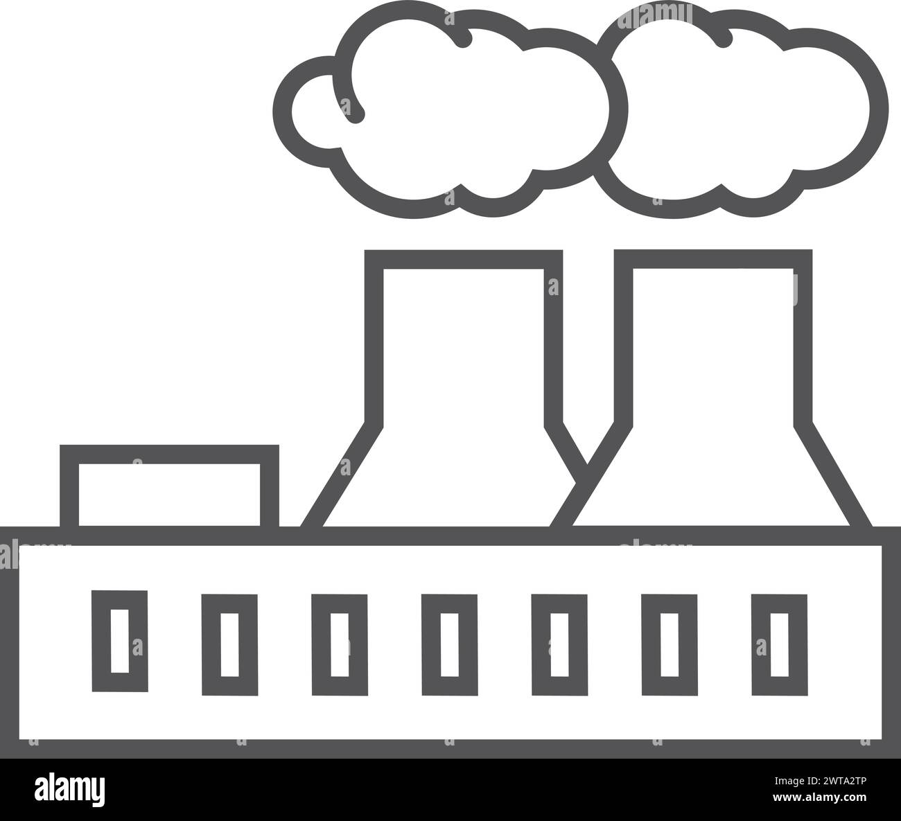 Power plant line icon. Industrial energy prodaction building Stock ...