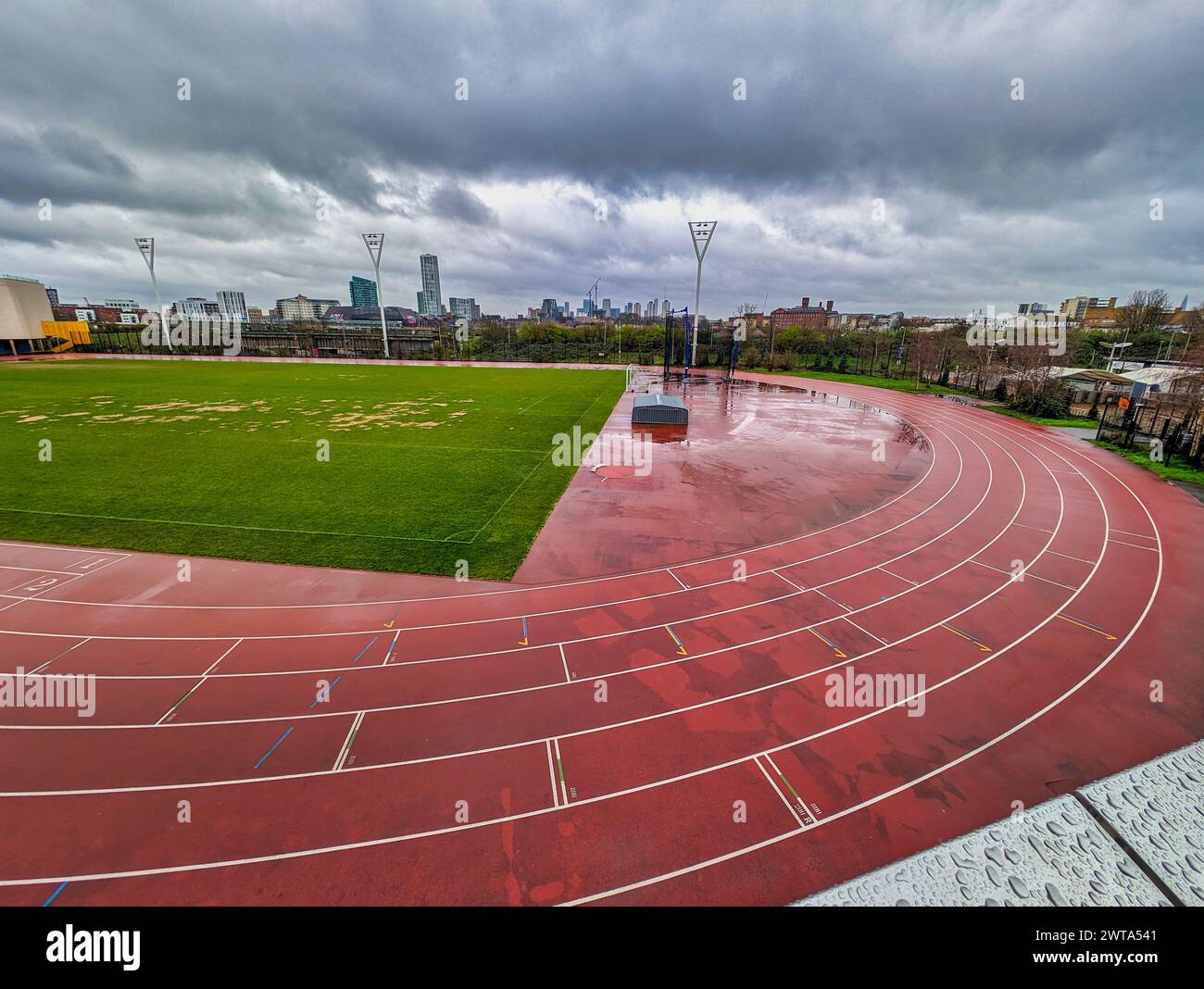 Athletics running track in London Stock Photo - Alamy