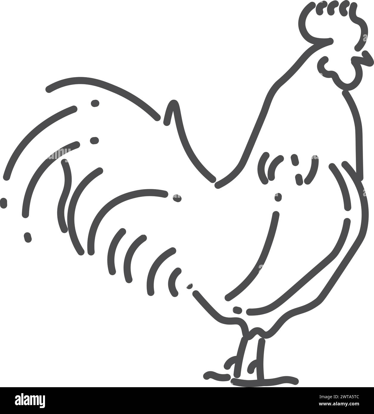 Rooster line icon. Farm bird. Poultry symbol Stock Vector Image & Art ...