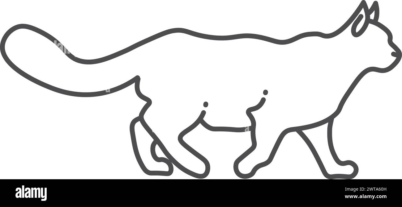 Cat clean outline Stock Vector Images - Alamy