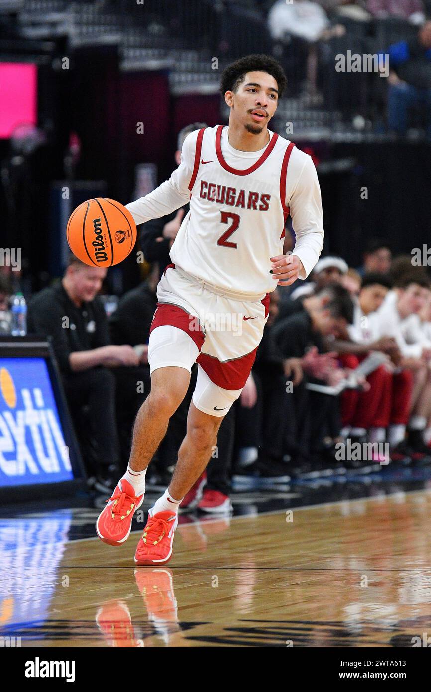 LAS VEGAS, NV - MARCH 15: Washington State Cougars guard Myles Rice (2 ...
