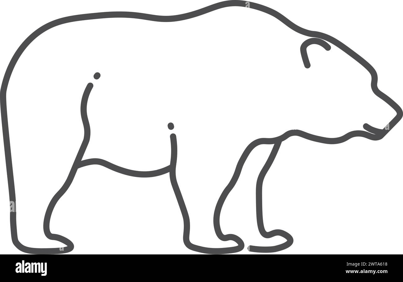 Line drawing bear Black and White Stock Photos & Images - Alamy