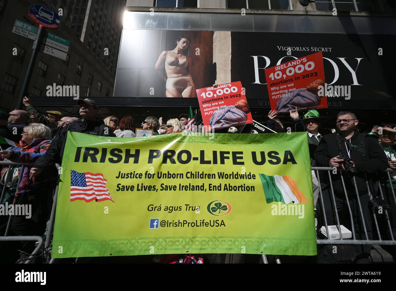 New York, USA. 16th Mar, 2024. Members of the Irish Pro-Life USA attend ...