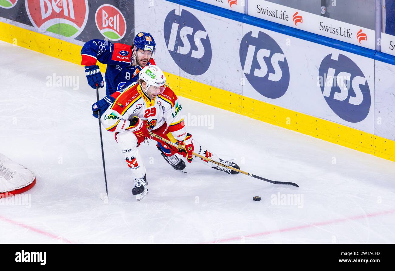 Zurich, Switzerland, 16th Mar 2024: Duel between #29 Beat Forster (EHC ...