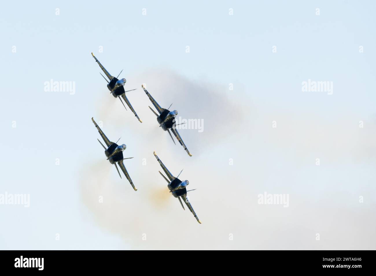 U.S. Navy Blue Angels perform aerobatic formation maneuvers at Travis ...