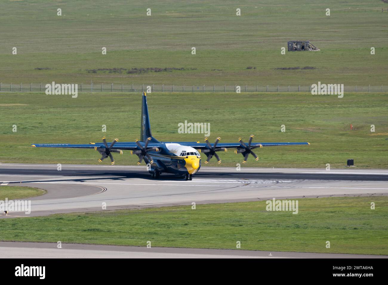 U.S. Navy C-130J Herculues “Fat Albert” lands at Travis Air Force Base ...