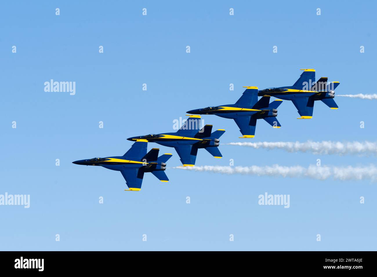 U.S. Navy Blue Angels perform aerobatic formation maneuvers at Travis ...