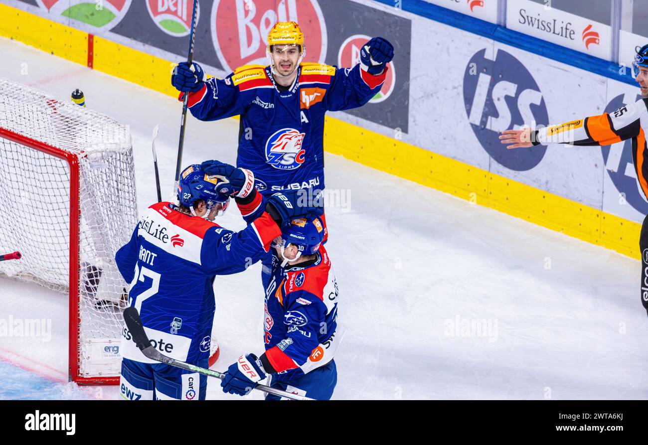 Zurich, Switzerland, 16th Mar 2024: Cheers at the ZSC Lions in the 10th ...