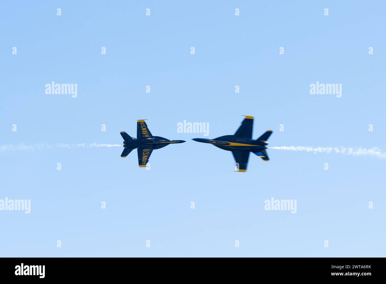 U.S. Navy Blue Angels perform aerobatic formation maneuvers at Travis ...