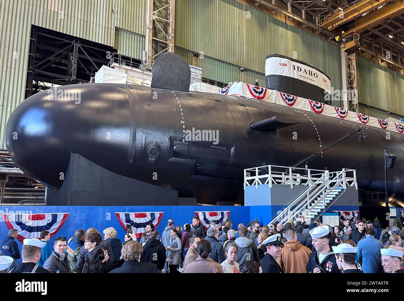 240316-N-GR655-1267 GROTON, Conn. (March 16, 2024) – Spectators gather ...