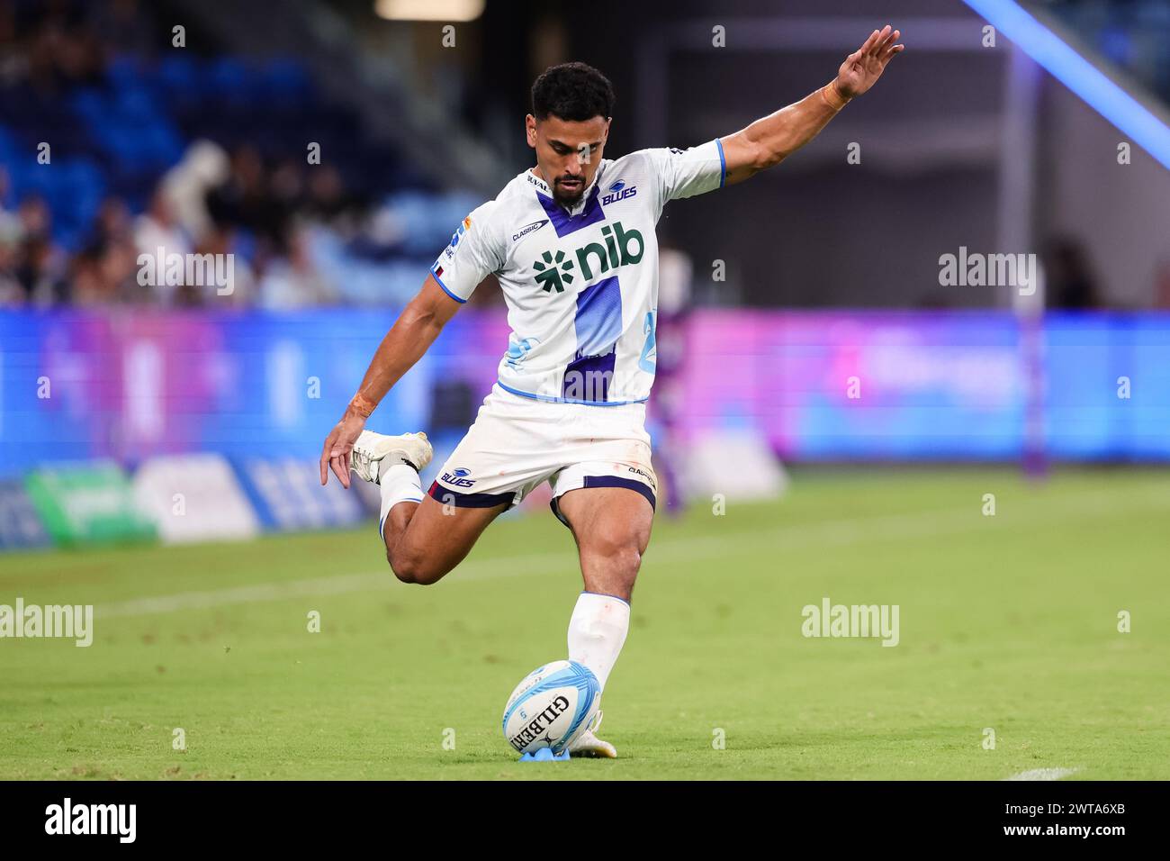 Sydney, Australia, 16 March, 2024. Stephen Perofeta of the Blues misses ...