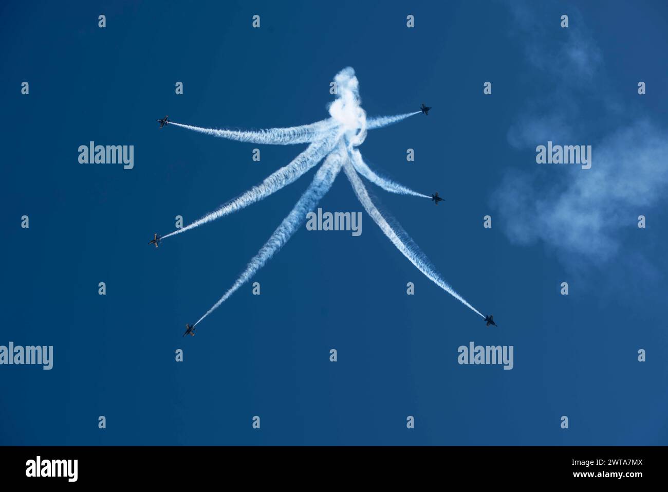 U.S. Navy Blue Angels perform aerial maneuvers during Travis Air Force ...